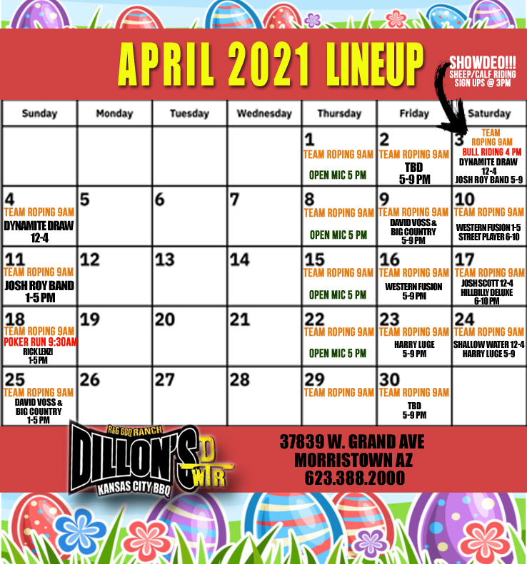 RANCH APRIL CALENDAR 2021 » Amazing BBQ